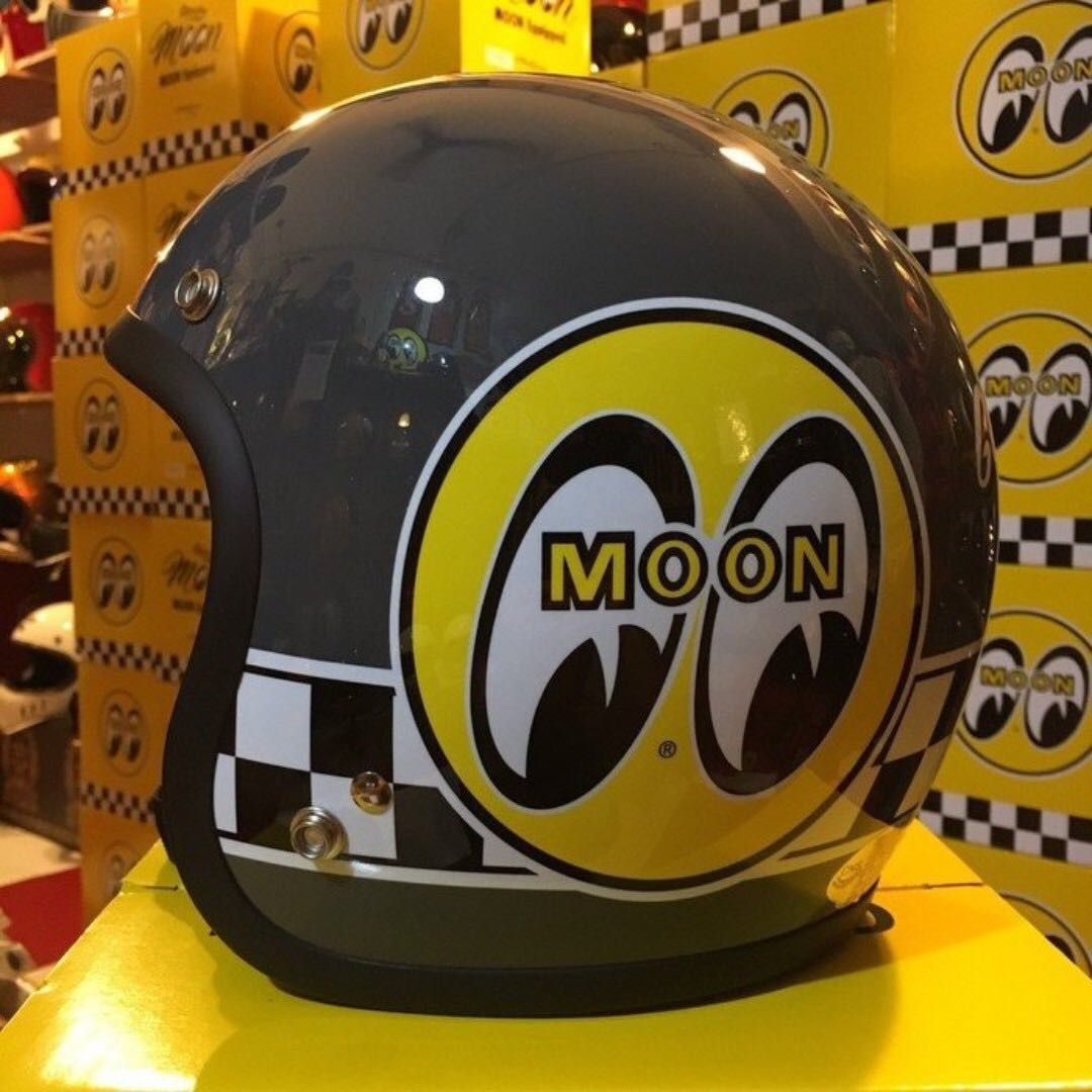 Rare Original Mooneyes open face helmet Size M, Motorcycles, Motorcycle ...