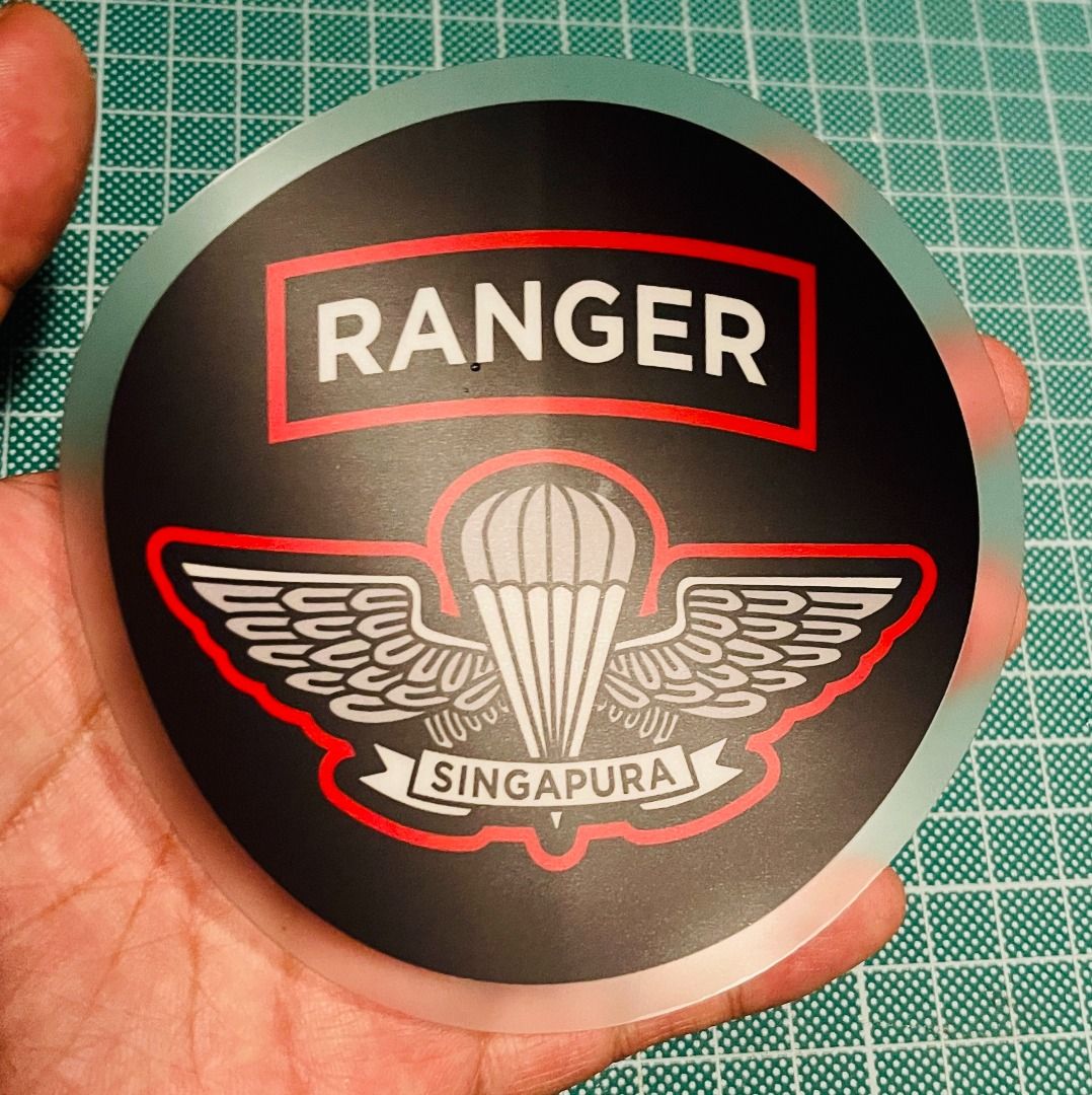 SAF COMMANDO / AIRBORNE RANGER . Static Cling Car Decals . 11cm ...