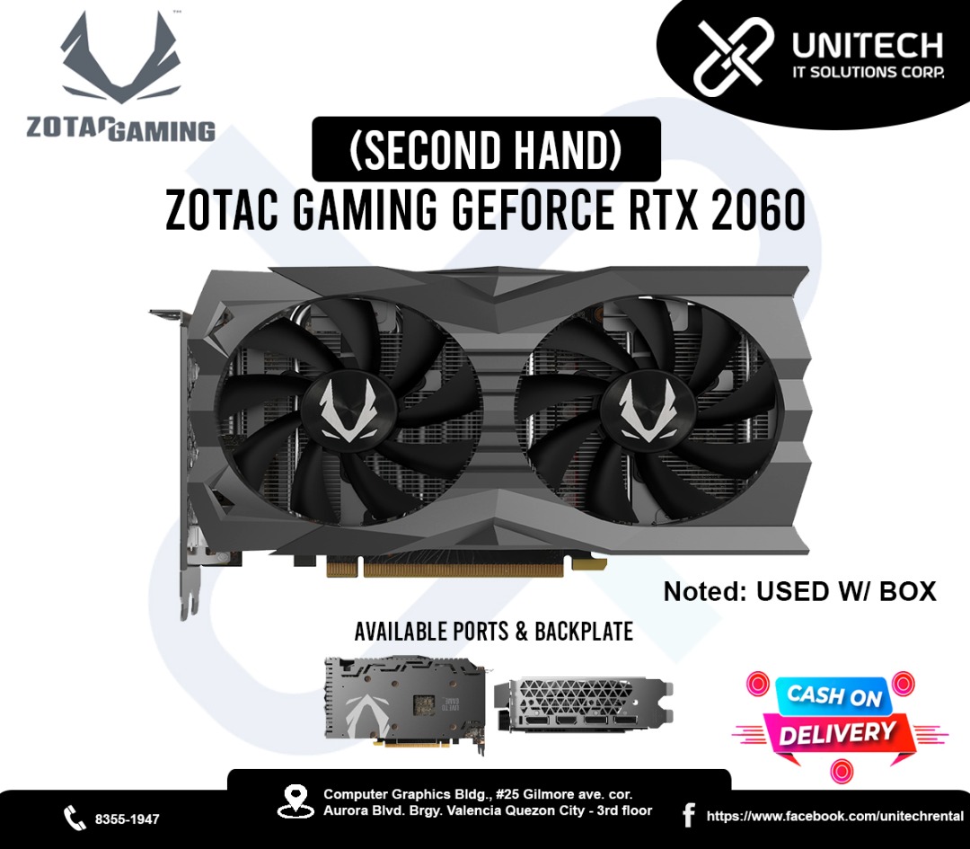 SECOND HAND GPU W/ BOX (ZOTAC GAMING GEFORCE RTX 2060), Computers ...