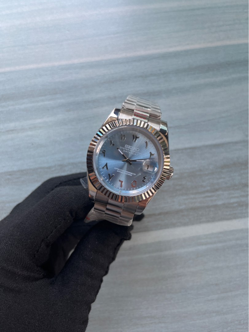 Seiko Ice Blue Presidential Mod, Luxury, Watches on Carousell