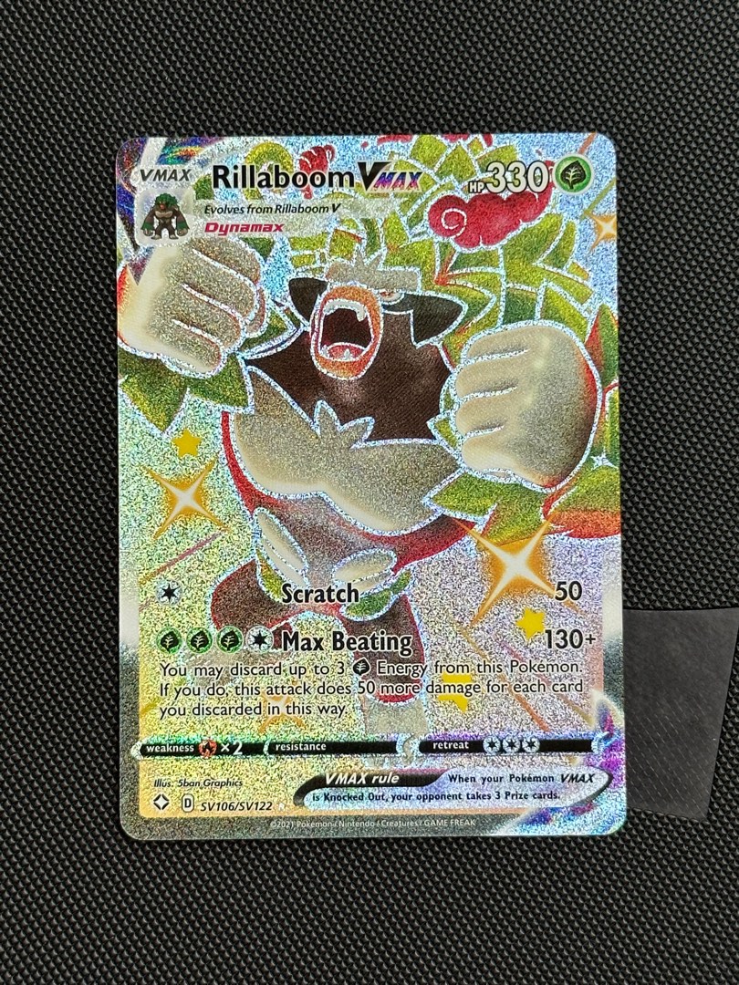Shiny Rillaboom Vmax - Shining Fates Pokemon Card, Hobbies & Toys, Toys ...