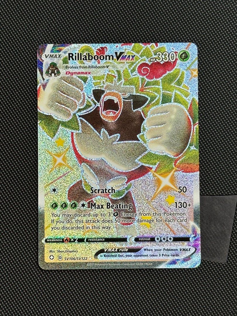 Shiny Rillaboom Vmax - Shining Fates Pokemon Card, Hobbies & Toys, Toys ...