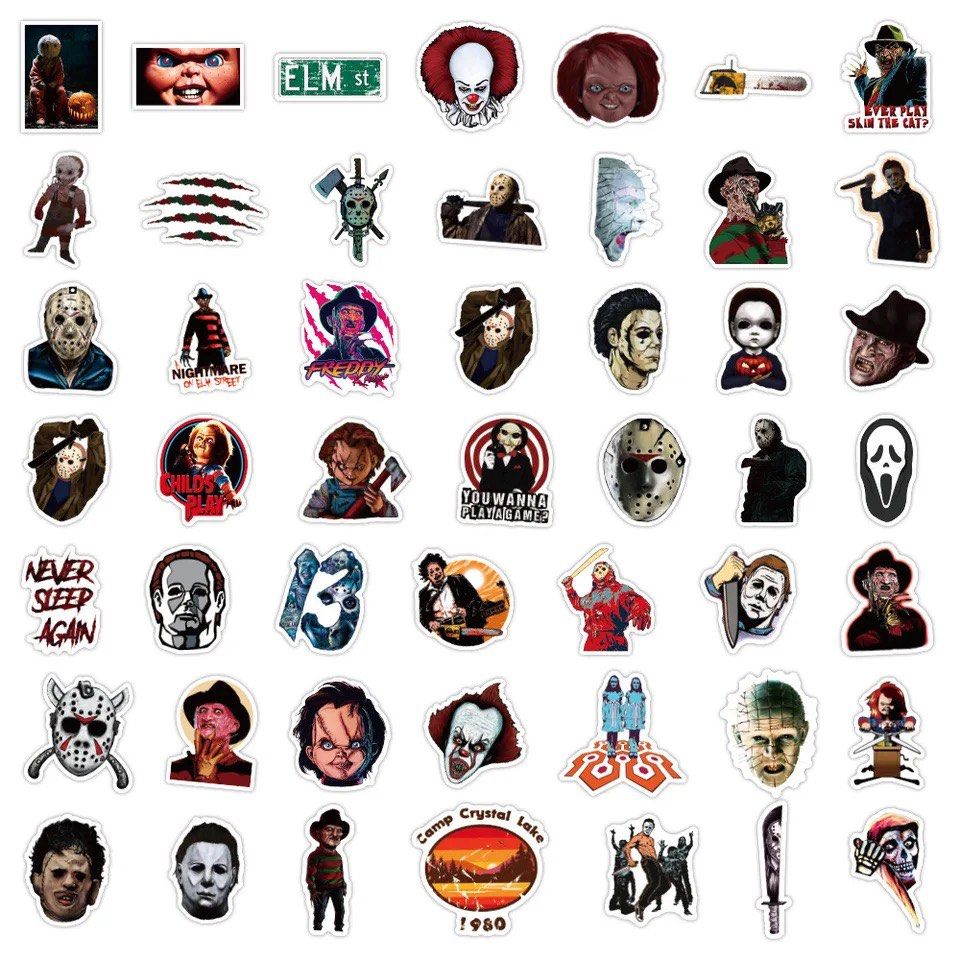 (Stickers) Horror Movies Genre Killers Mr Hyde Jigsaw Freddy Chucky ...