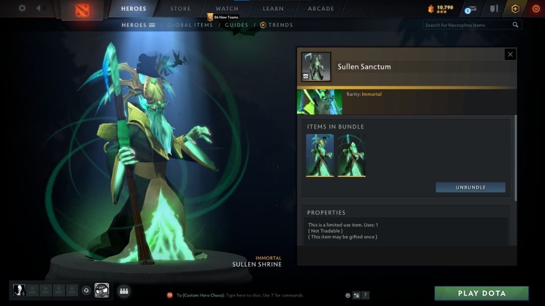 Sullen Sanctum - Necrophos immortal set Dota 2 TI battle pass 2022 🔥, Video Gaming, Gaming ...