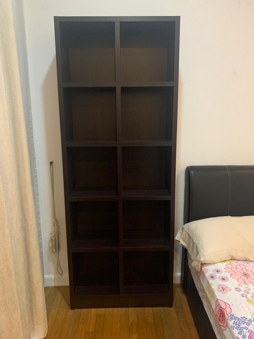 Tall black bookcase (great condition!), Furniture & Home Living ...