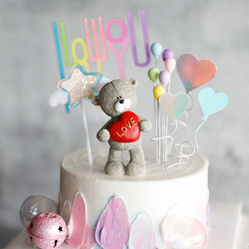 Tatty Teddy Bear Love Sign Cake Topper, Hobbies & Toys, Stationery ...