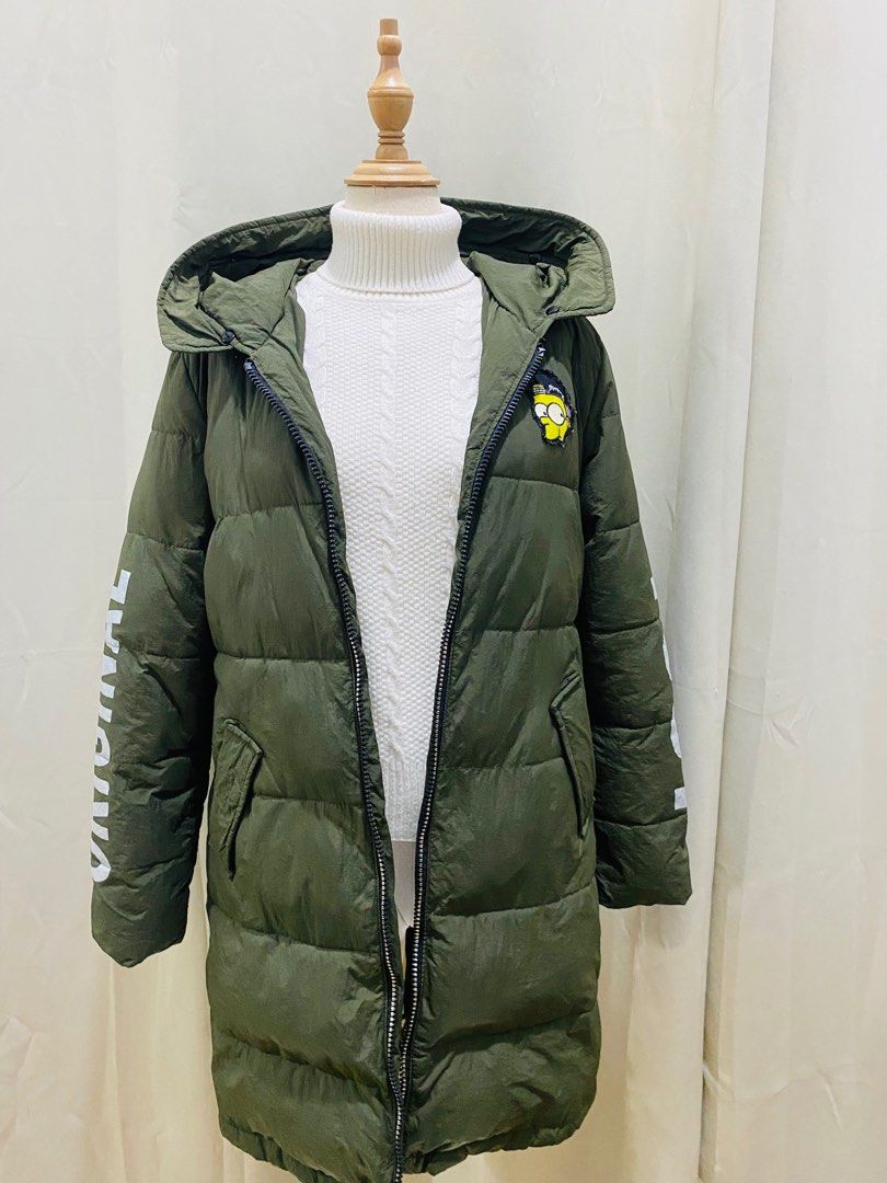 The Simpsons Army Green Puffer Coat, Women's Fashion, Coats, Jackets ...