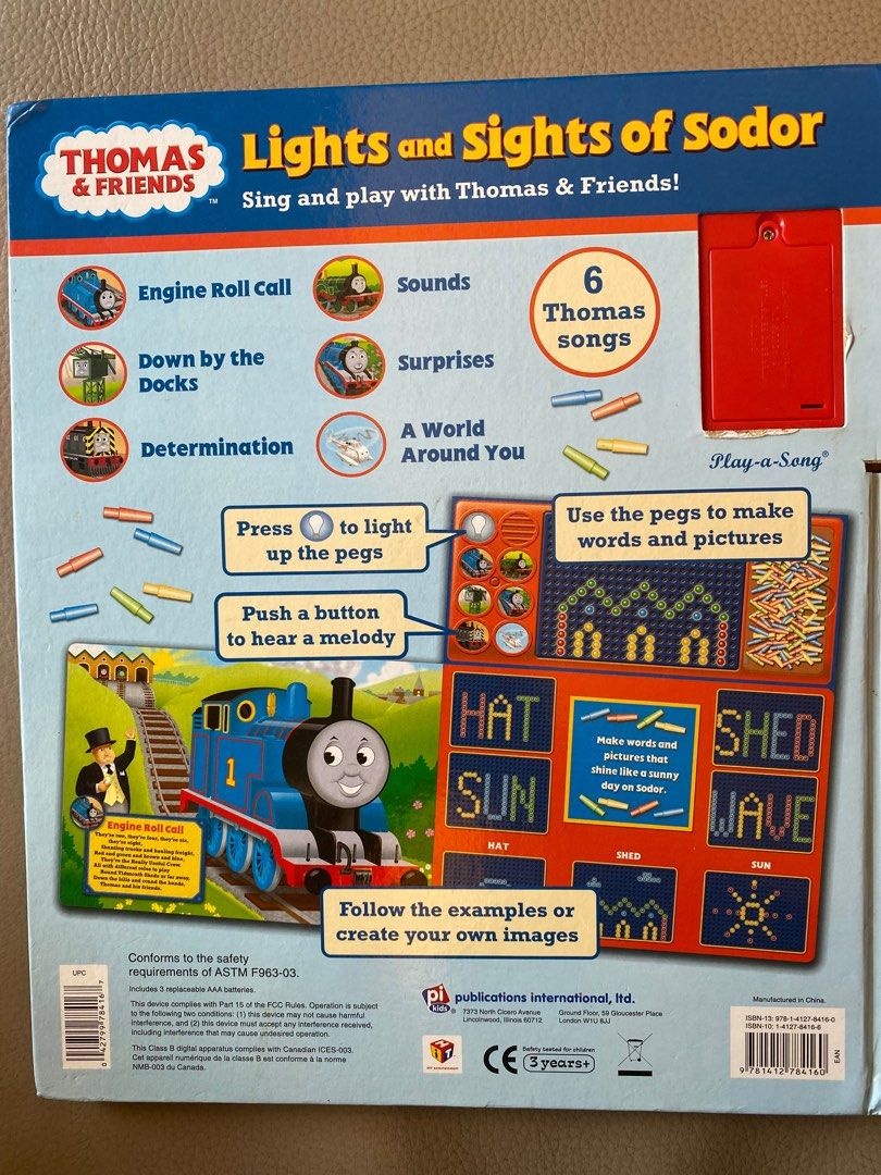 Thomas Lights and sights of Sodor - sing & play set, 興趣及遊戲, 書本 & 文具 ...