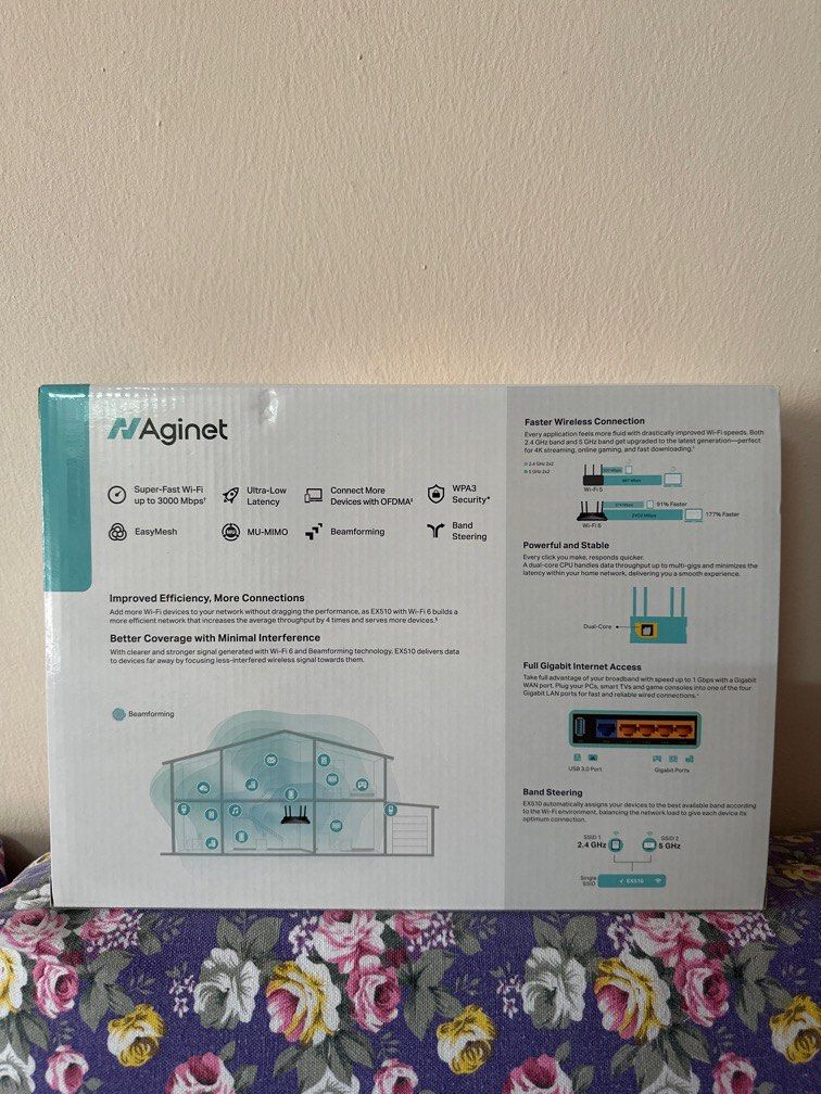 TP-Link Aginet EX510 AX3000 Dual Band Wi-Fi 6 Router, Computers & Tech ...