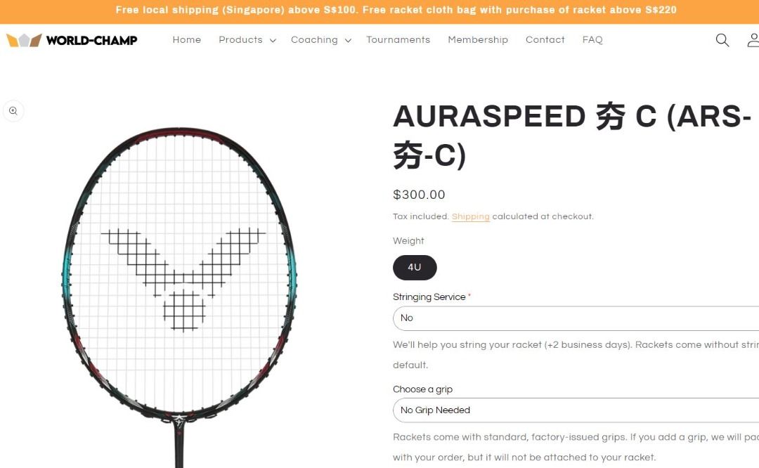 Victor Auraspeed Hang /C badminton racket, Sports Equipment, Sports ...