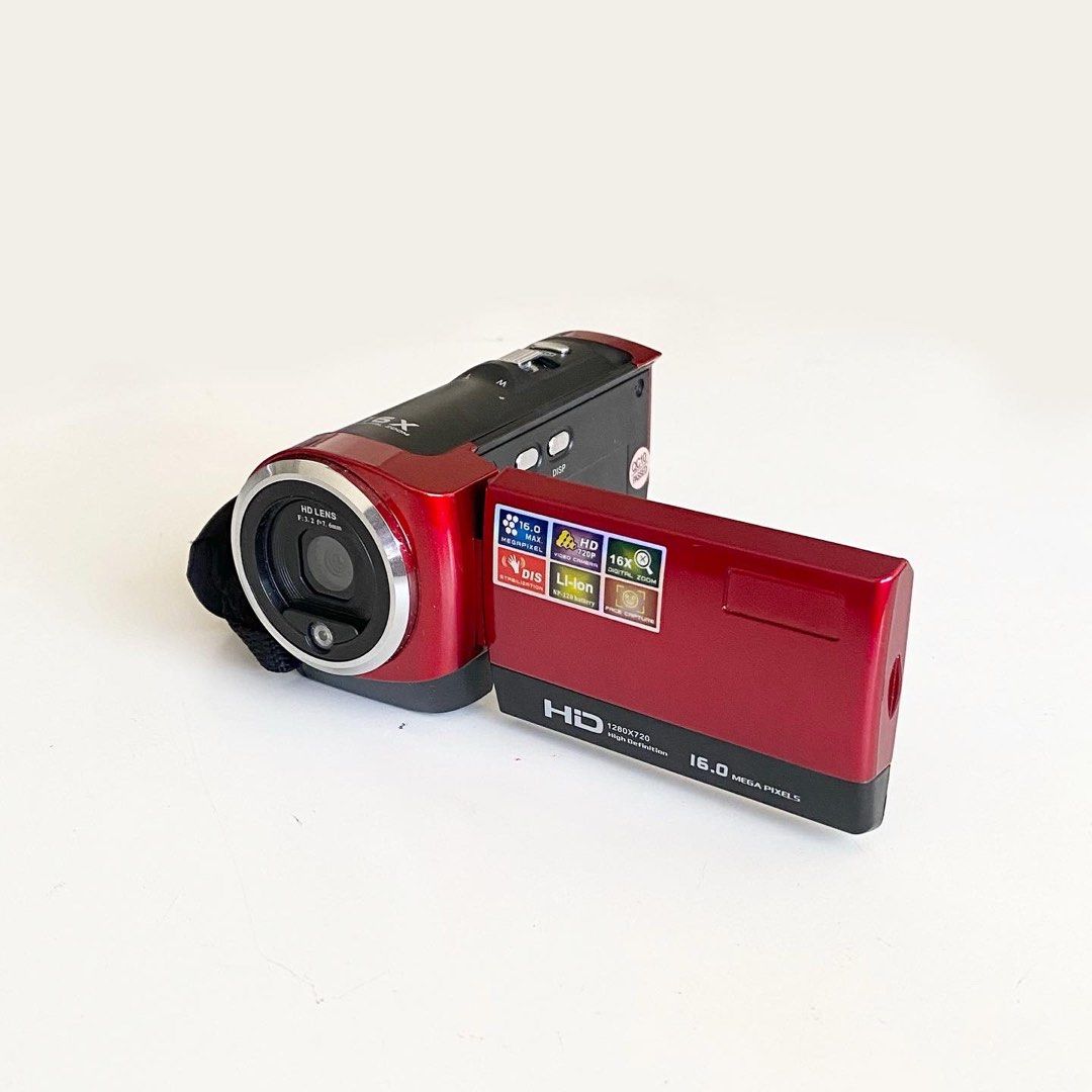 Vintage HD Red Camcorder, Photography, Cameras on Carousell