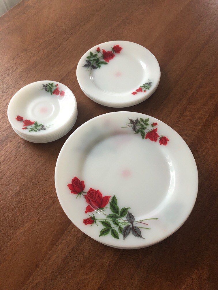 Milk Glass Plates Dinnerware, Furniture & Home Living, Kitchenware ...