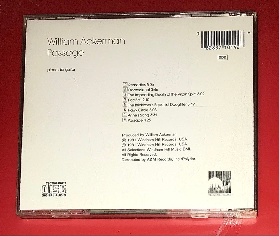 WILLIAM ACKERMAN - PASSAGE CD, Hobbies & Toys, Music & Media, CDs & DVDs on Carousell