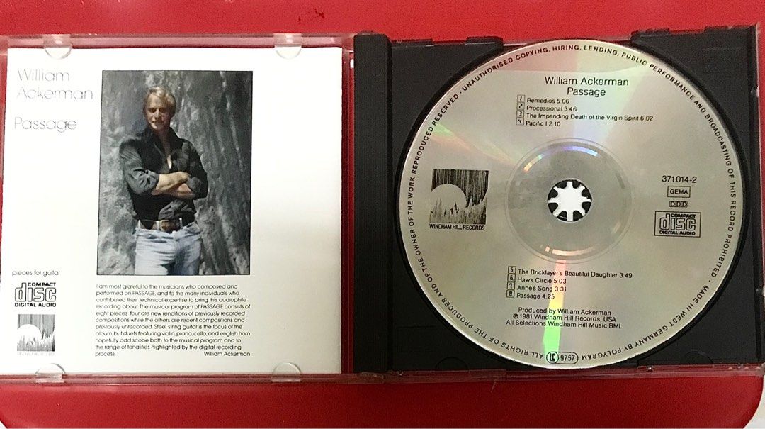 WILLIAM ACKERMAN - PASSAGE CD, Hobbies & Toys, Music & Media, CDs ...