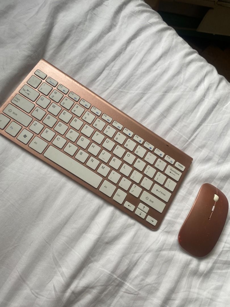 Wireless Rose Gold Keyboard and Mouse, Computers & Tech, Parts ...