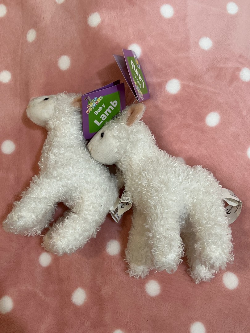 wts 2 vintage baby lamb sheep plushie small baby animals coquette cute ...