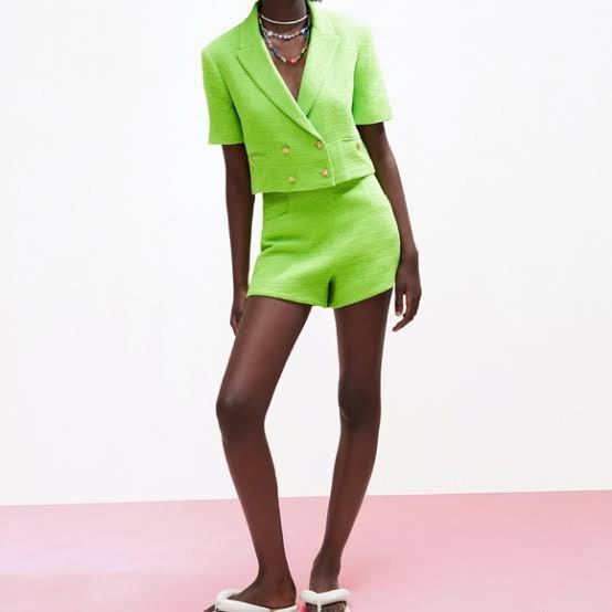 ZARA Tweed Blazer Shorts Set, Women's Fashion, Dresses & Sets, Sets or ...