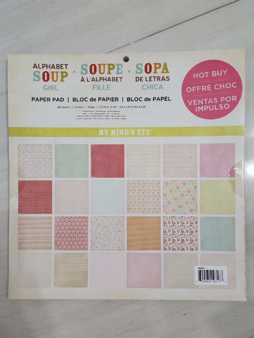 12 in X 12 in Scrapbook Paper, Hobbies & Toys, Stationery & Craft, Handmade Craft on Carousell