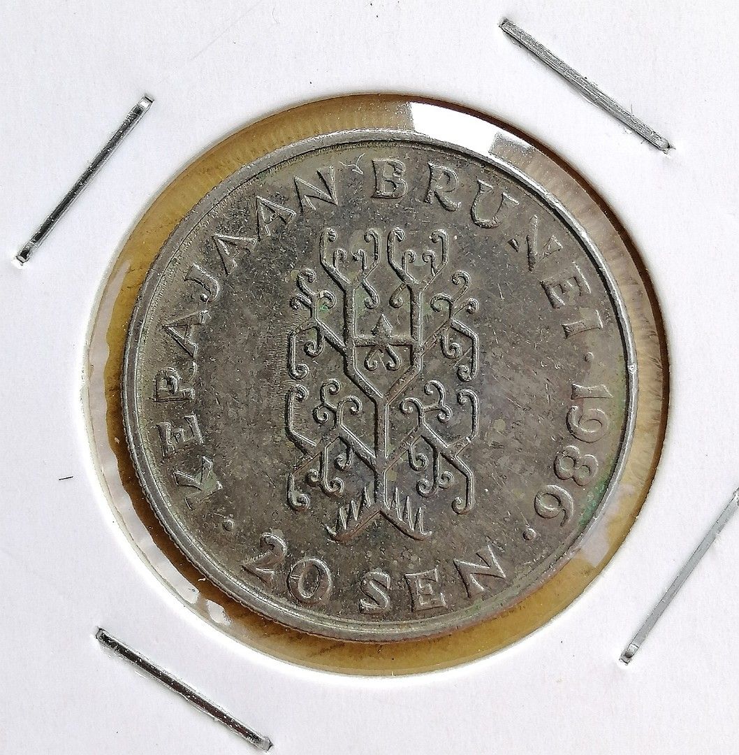 1986 - 20 SEN KERAJAAN 1986 - 20 SEN KERAJAAN BRUNEI COIN " SULTAN ...