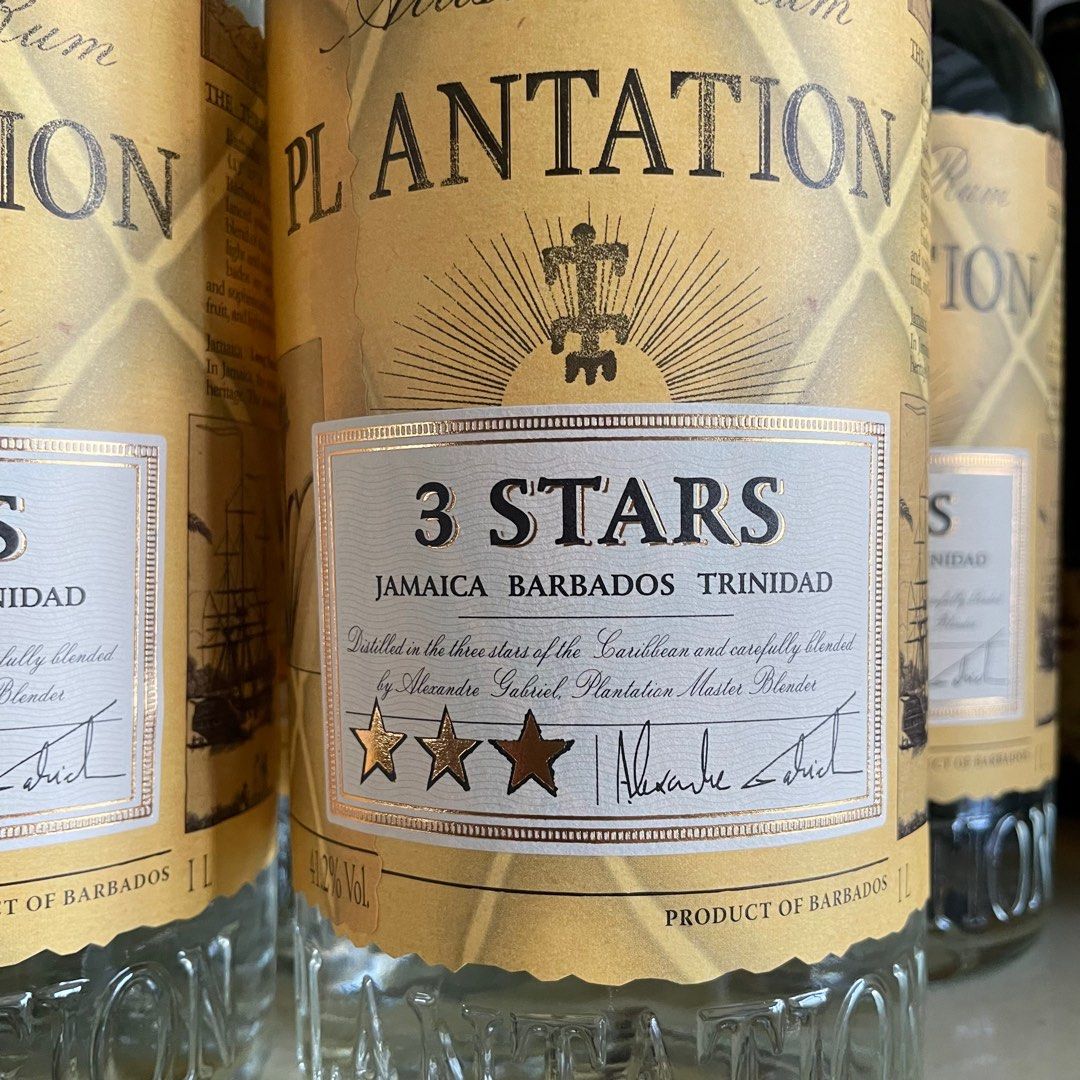 1L Plantation 3 Star Rum white JAMAICA BARBADOS TRINIDAD not Bacardi ...