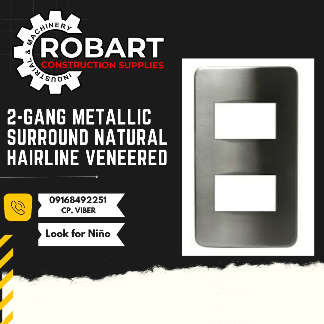 2-Gang Metallic Surround Natural Hairline Veneered, Commercial ...