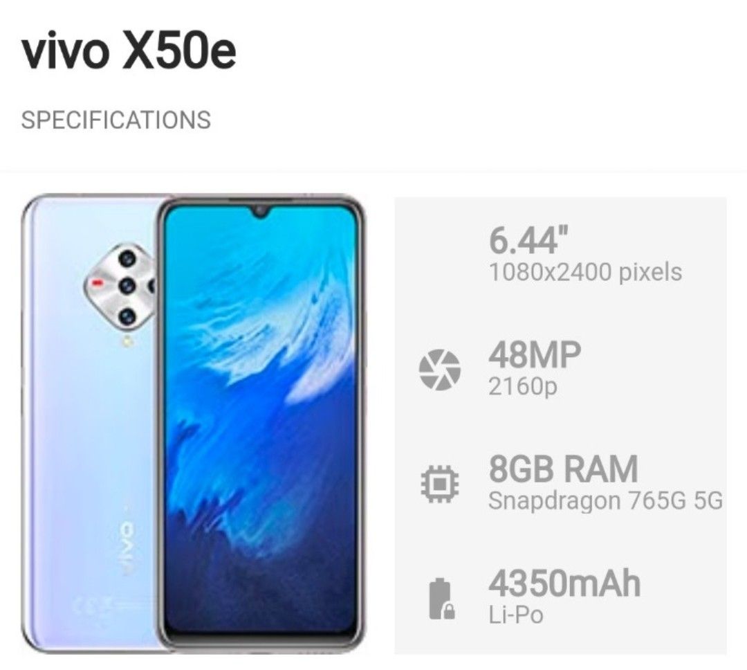 5G X50e Vivo Full set Lowest Fast Deal!, Mobile Phones & Gadgets ...