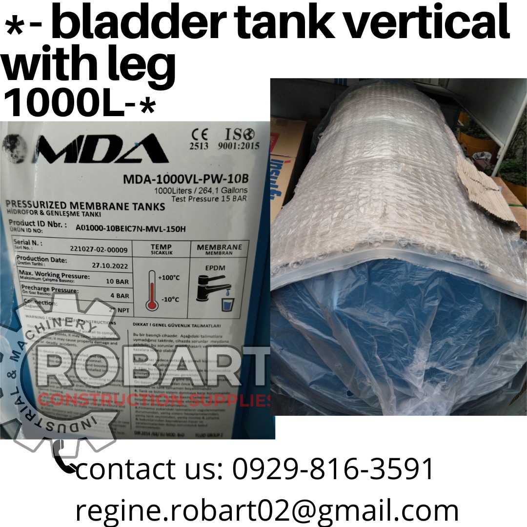 *- bladder tank vertical with leg 1000L-*, Commercial & Industrial ...