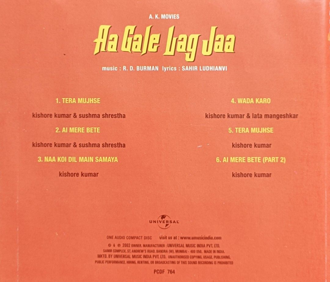 AA GALE LAG JAA Hindi CDR, Hobbies & Toys, Music & Media, CDs & DVDs on ...
