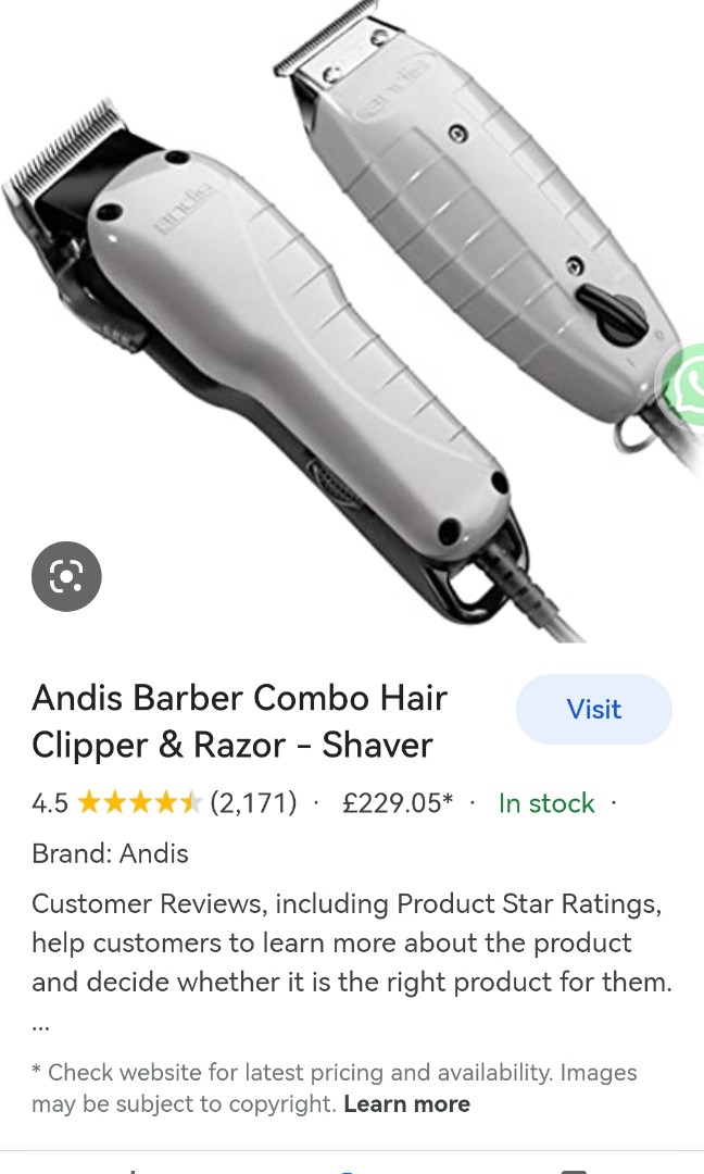 Andis barber combo hair clipper and razor-shaver, Beauty & Personal ...