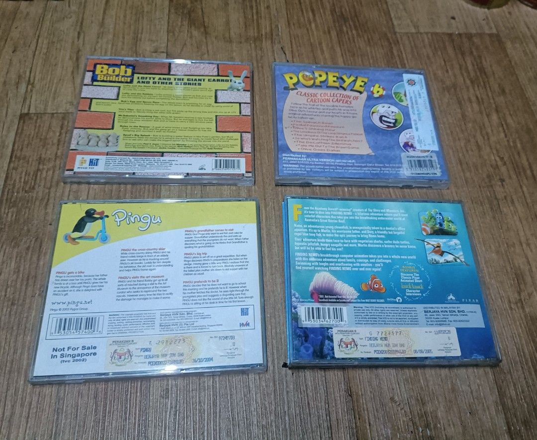 VCD Anime FINDING NEMO, PINGU, POPEYE, BOB THE BUILDER.., Hobbies ...