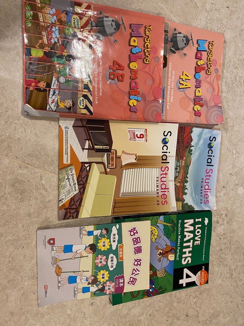 Books for P3, P4 and some story books + for cursive writing, Hobbies ...