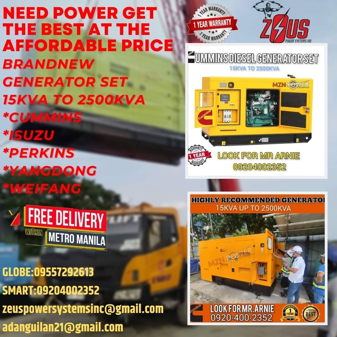 Brandnew Generator Set - 15kva 25kva 75kva 125kva 175kva 200kva 325kva ...