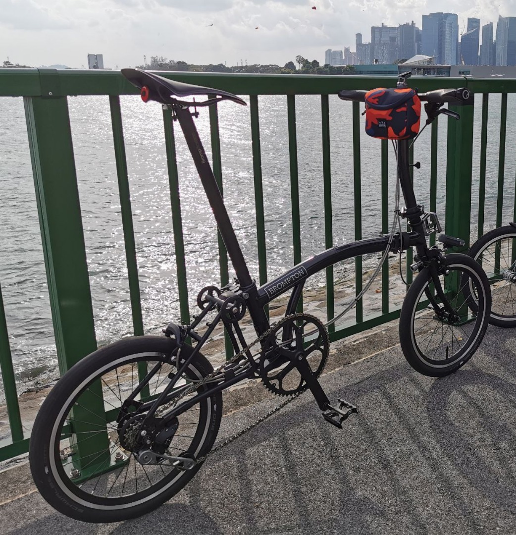 Brompton P Line 54T S4E (Midnight Black, modded), Sports Equipment ...