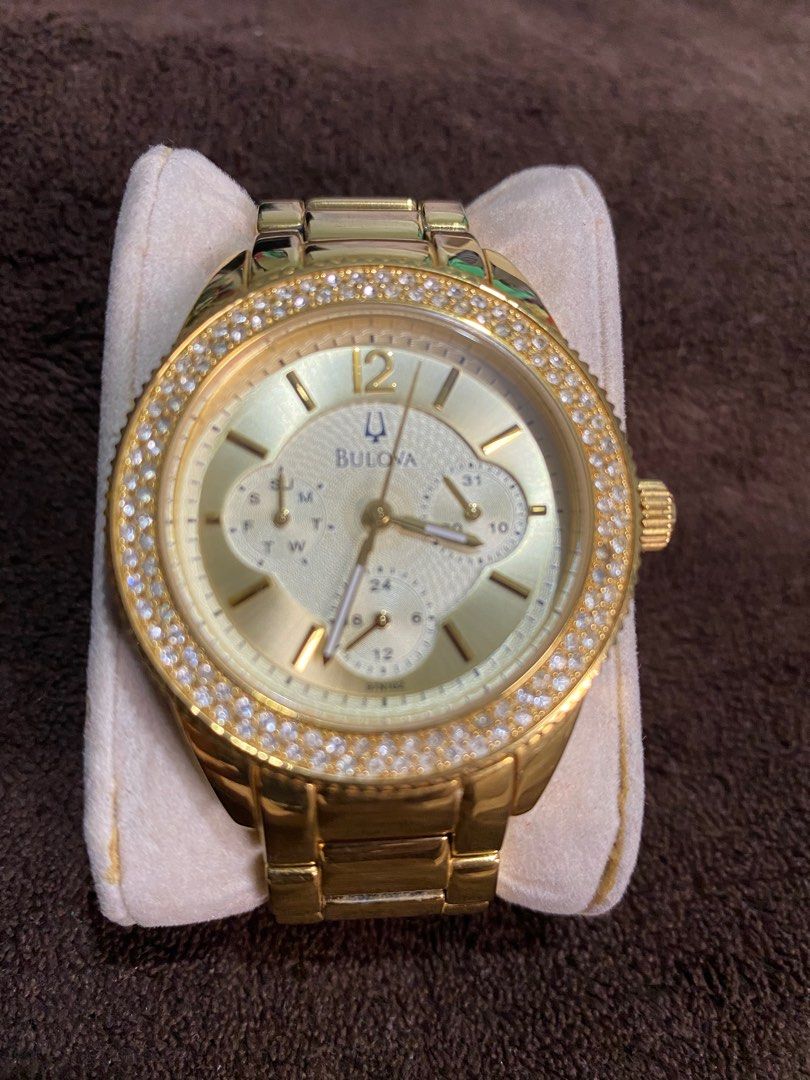 Bulova Watch - Med Face with Rhinestones on Carousell