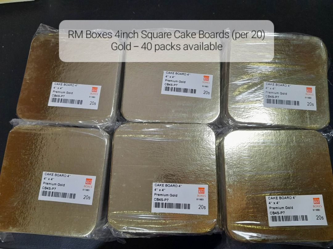 Gold Cake Board 4", Food & Drinks, Chilled & Frozen Food on Carousell