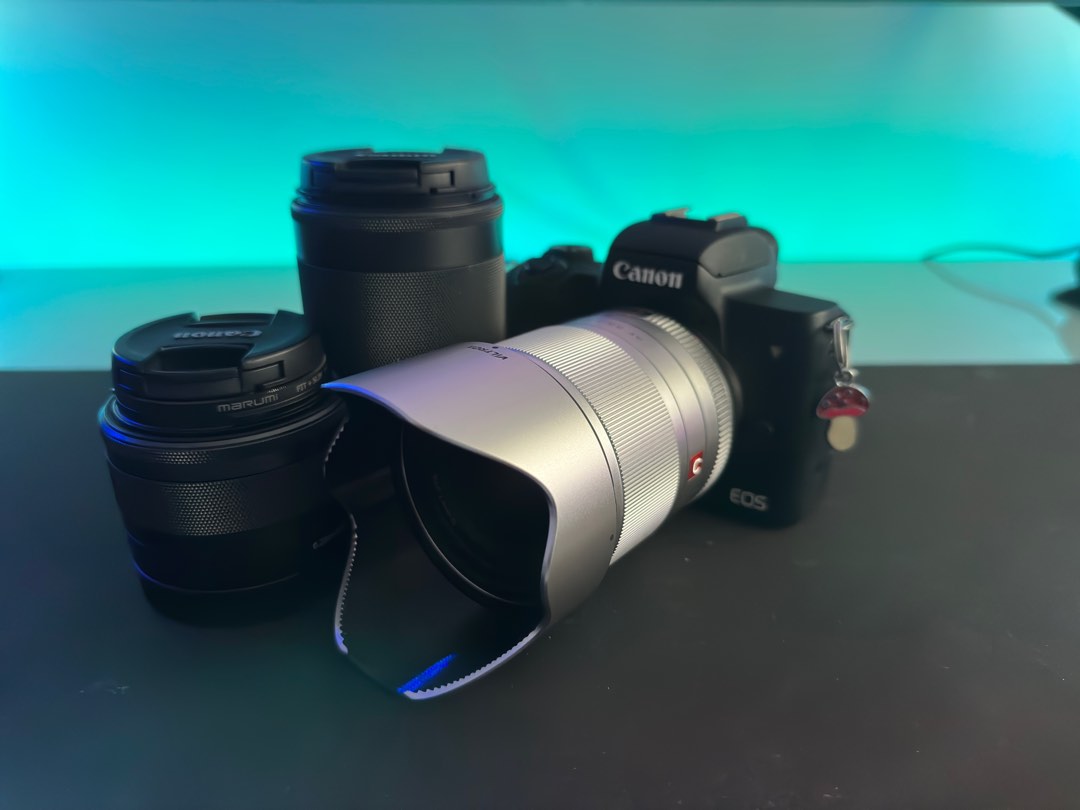 Canon M50 3 lens Set with filter, Photography, Cameras on Carousell