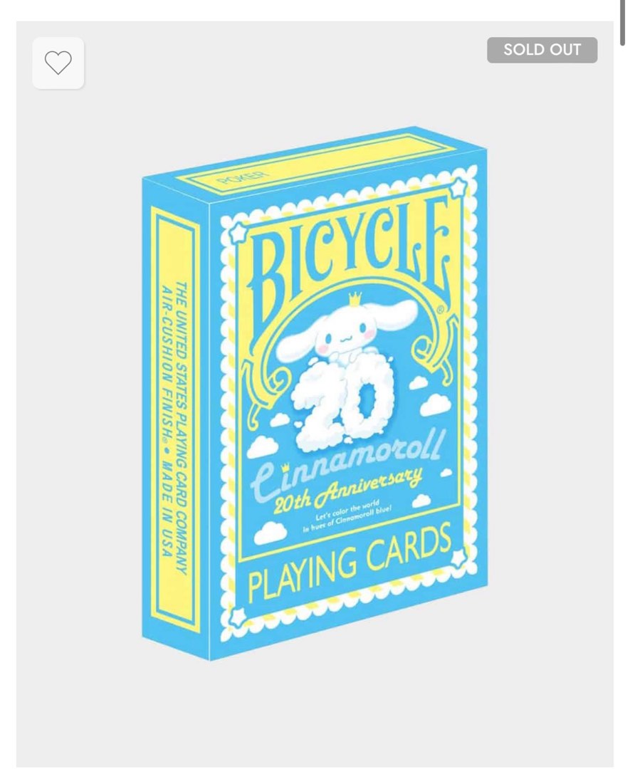 Cinnamoroll Playing Cards Special 20th Anniversary Edition, Hobbies ...