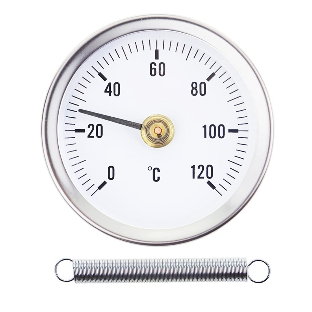 Clip On Hot Water Pipe thermometer 0-120C 63MM Radiator Thermometer ...