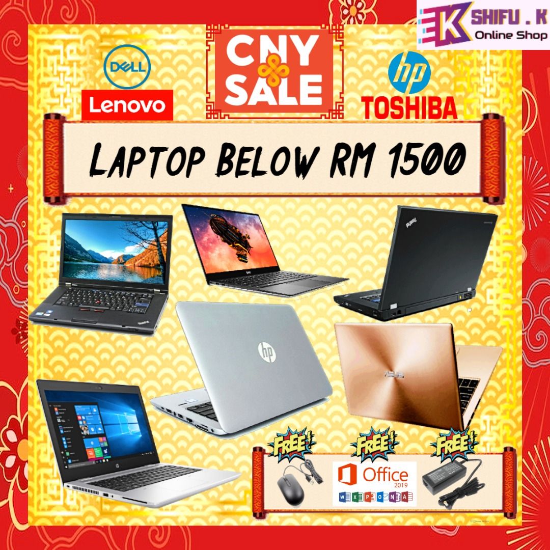 CNY Sales LAPTOP Below RM 1500 Good Condition Used Laptop SoftWare ...