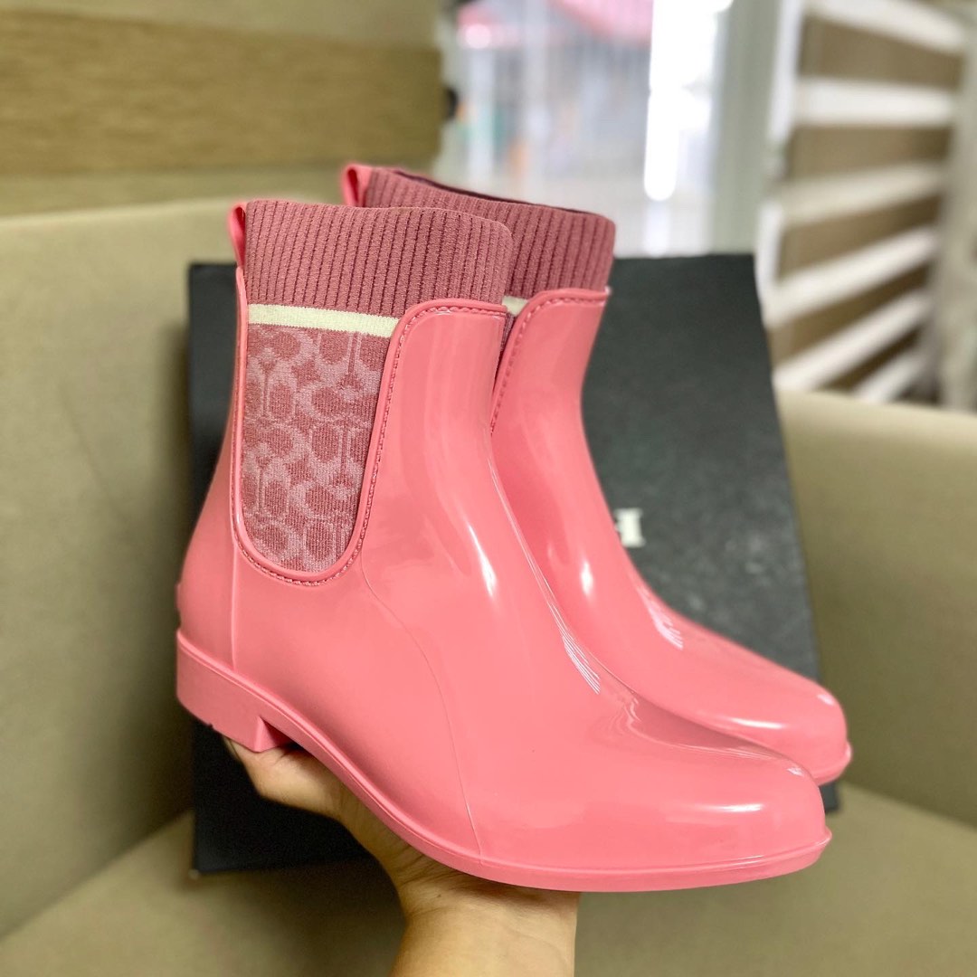 Coach Rubber Rainbootie Taffy US7, Women's Fashion, Footwear, Boots on ...