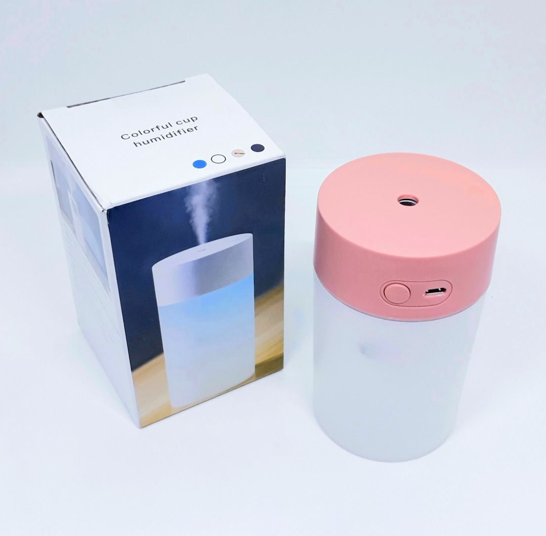 GZE Colorful Cup Diffuser & Mini Lamp 260ml with 2 FREE Oils, Furniture ...