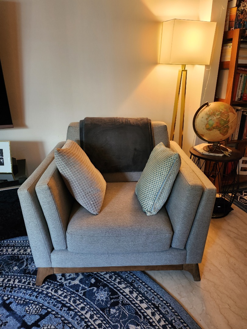 Comfy grey chair, Furniture & Home Living, Furniture, Chairs on Carousell