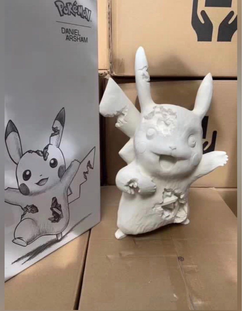 Custom made Daniel Arsham pikachu, Hobbies & Toys, Toys & Games on ...