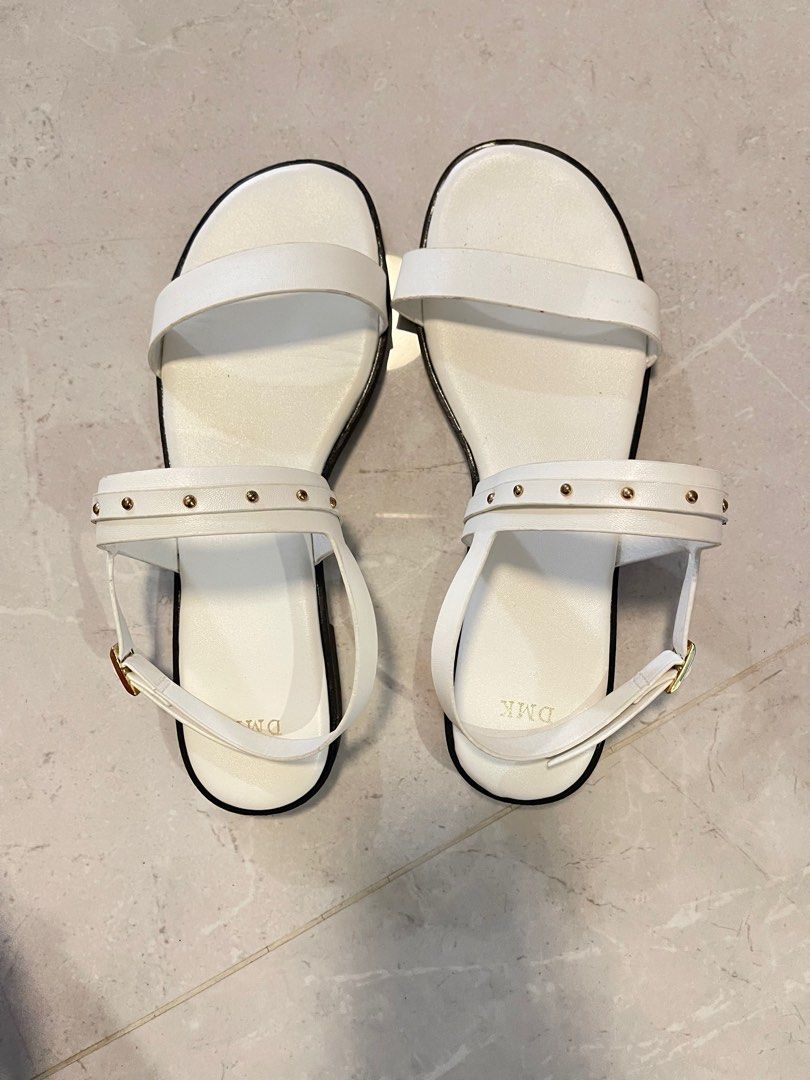 DMK Sandals white, Women's Fashion, Footwear, Sandals on Carousell