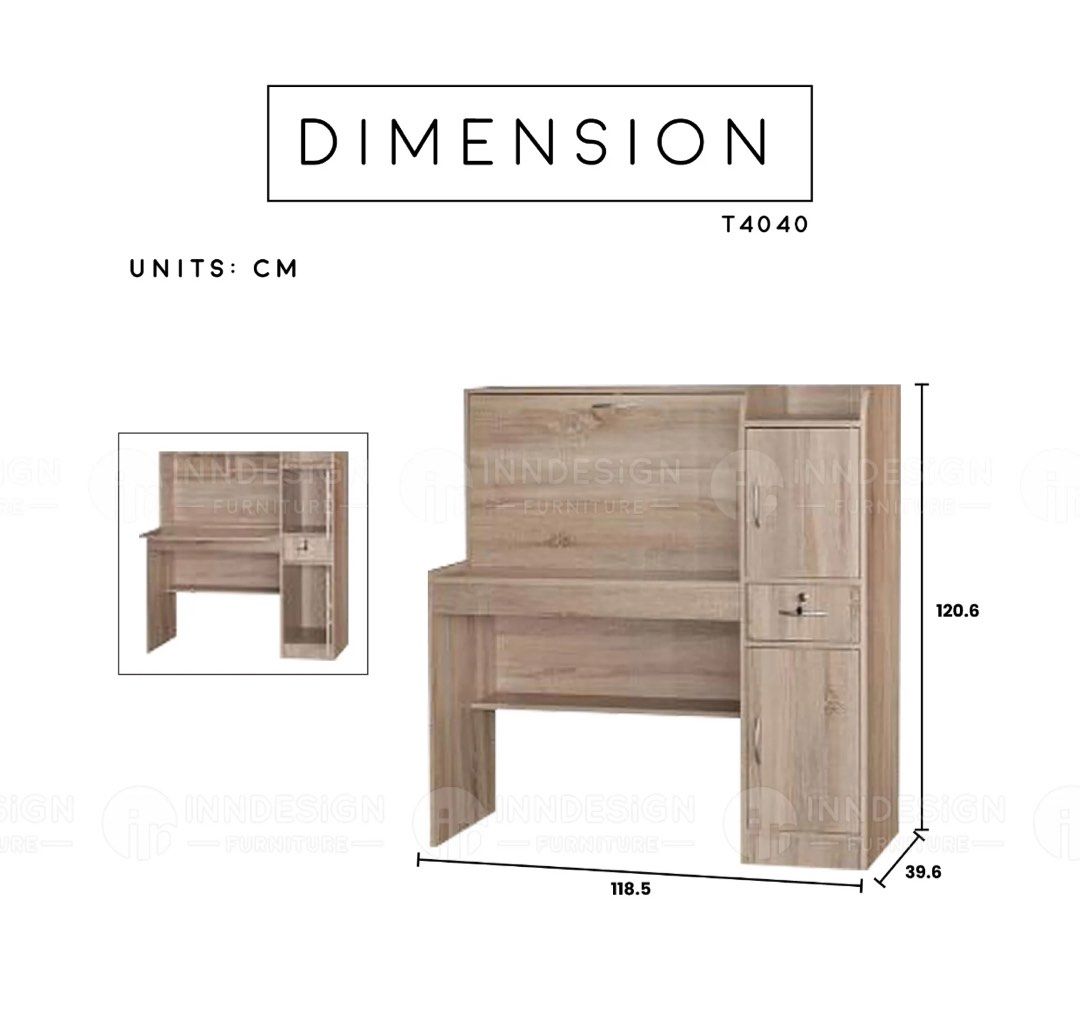 Eden Study Table / Study Desk with Drawer and Shelf (Free Installation ...