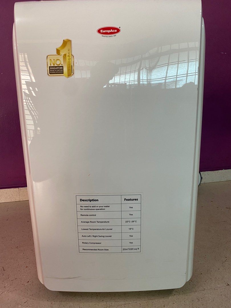 EuropAce portable Aircon 14000BTU, TV & Home Appliances, Air ...