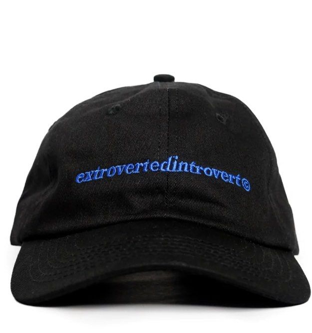 Extroverted Introvert Black Cap, Men's Fashion, Watches & Accessories, Caps & Hats on Carousell