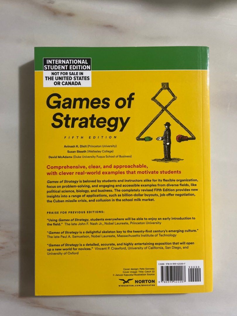 Games of Strategy (Fifth Edition), Hobbies & Toys, Books & Magazines ...