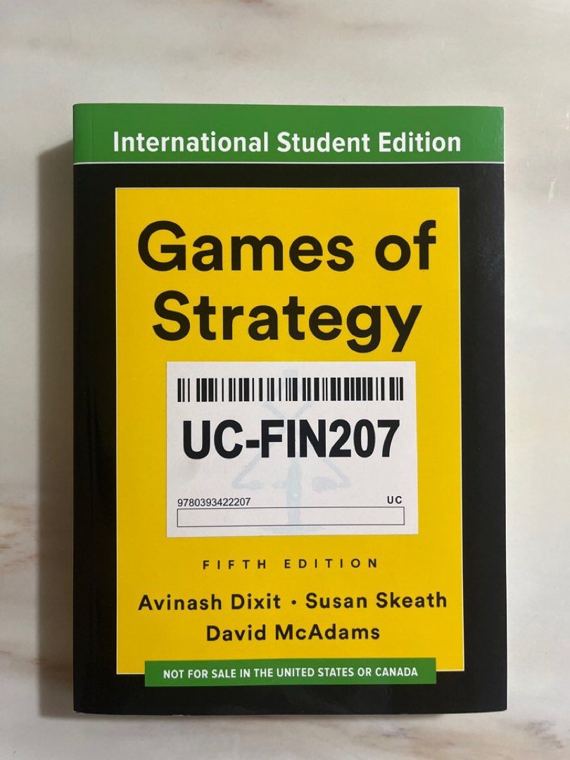 Games of Strategy (Fifth Edition), Hobbies & Toys, Books & Magazines ...