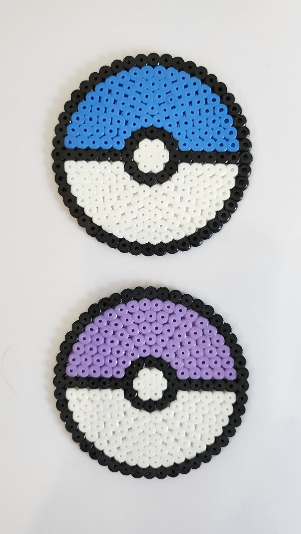 Handmade Pokemon Ball Perler Bead Coasters, Hobbies & Toys, Stationery ...